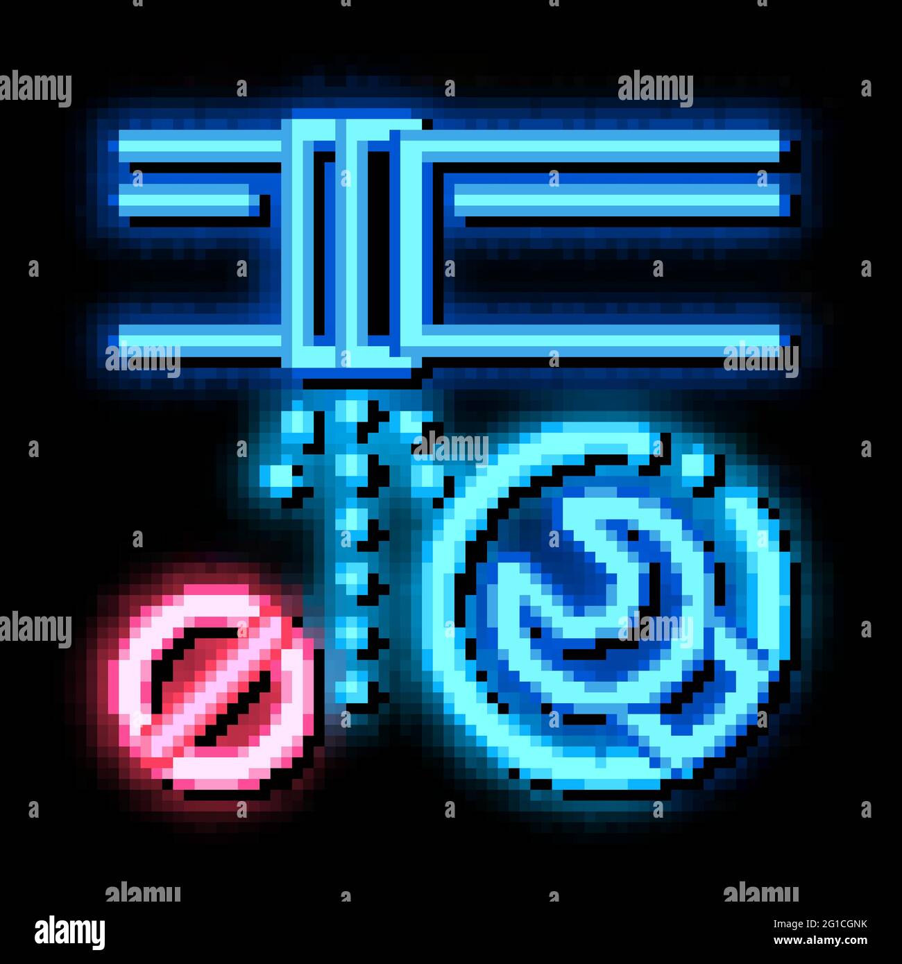 Pipe Punch Fix neon glow icon illustration Stock Vector Image & Art - Alamy