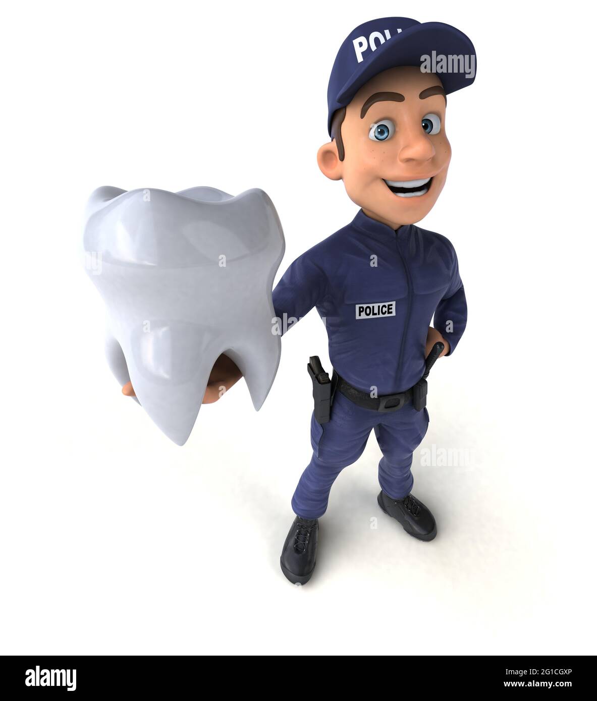 Fun 3D illustration of a cartoon Police Officer Stock Photo - Alamy