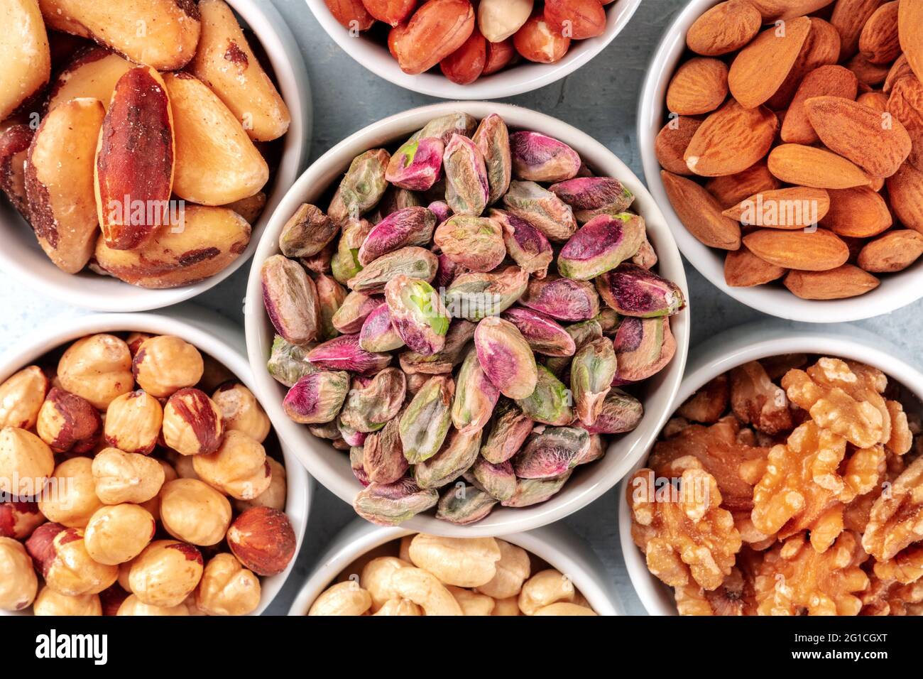 Overhead shot different nuts hi-res stock photography and images - Alamy