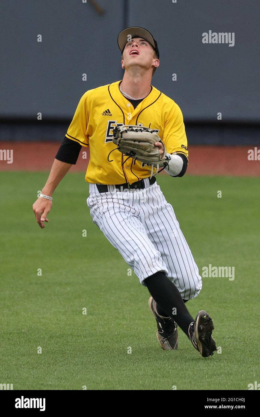 June 06, 2021: Southern Miss infielder Reed Trimble (16) fields a fly ...