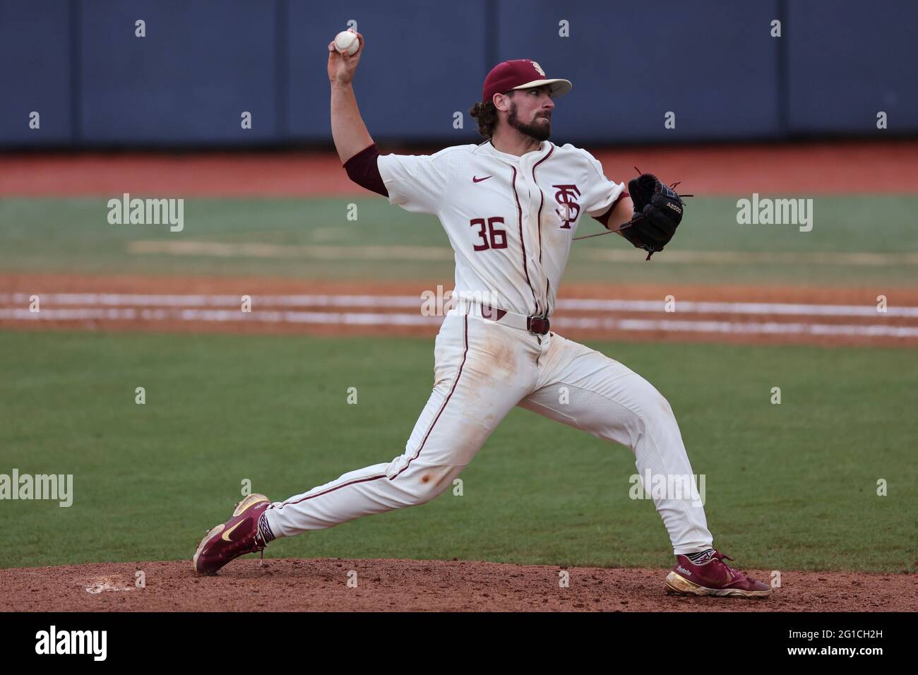 June 06, 2021: Florida State pitcher Davis Hare (36) during an NCAA ...