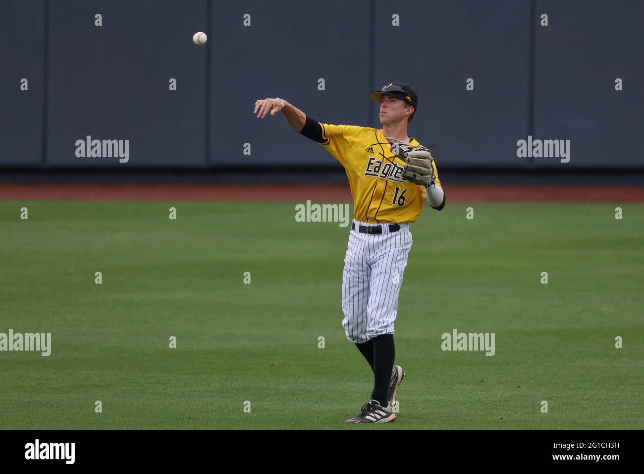 June 06, 2021: Southern Miss infielder Reed Trimble (16) throws to the ...