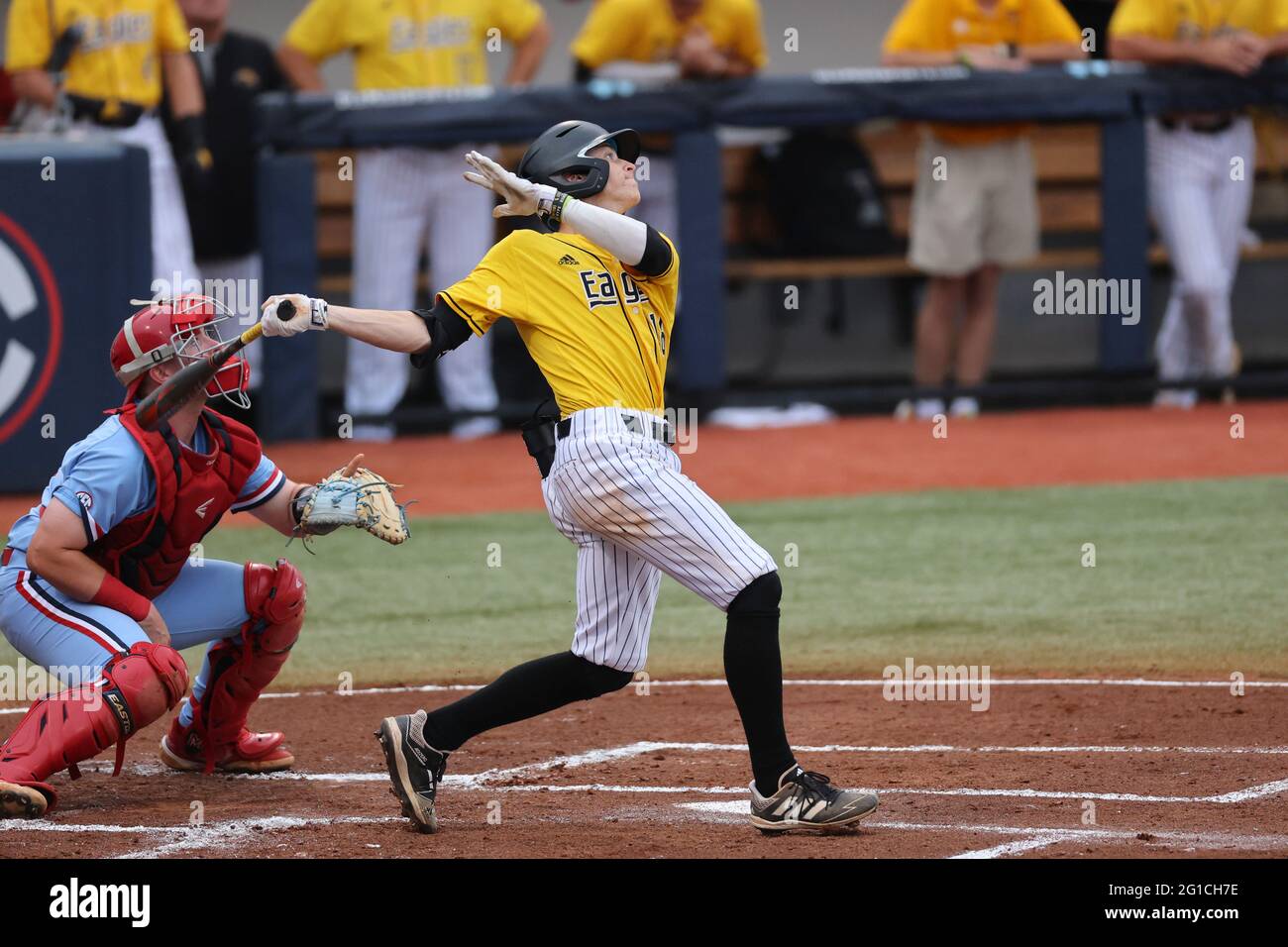 Oxford, MS, USA. 06th June, 2021. Southern Miss infielder Reed Trimble ...