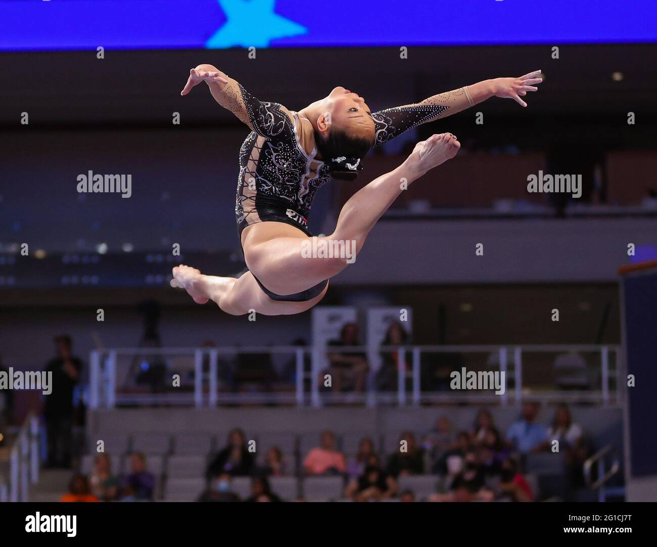 June 6, 2021: Kara Eaker performs on the balance beam during Day 2 of ...
