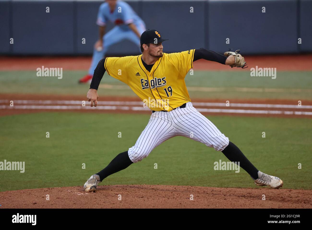 June 06, 2021: Southern Miss pitcher Tyler Stuart (19) during an NCAA ...