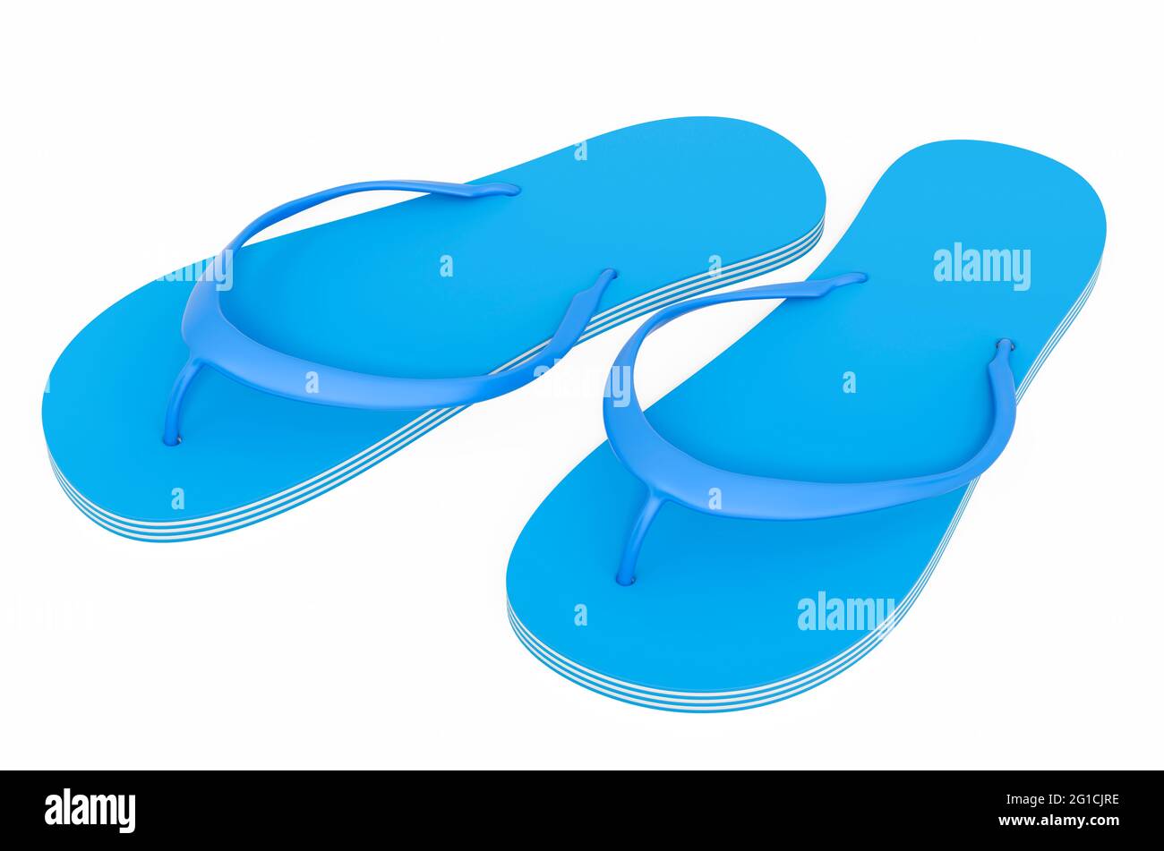 Blue flip-flops, 3D rendering isolated on white background Stock Photo ...