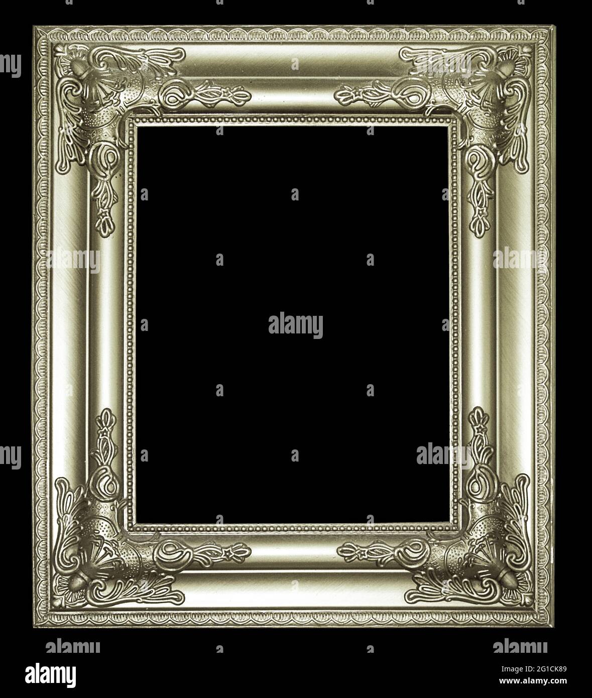 silver picture frame. Isolated on white background Stock Photo - Alamy