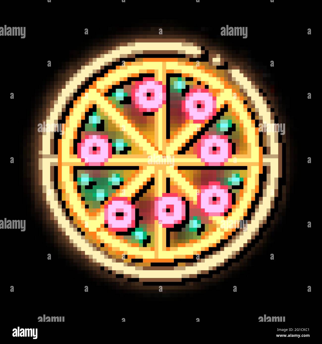 Pizza Italy Meal neon glow icon illustration Stock Vector Image & Art ...