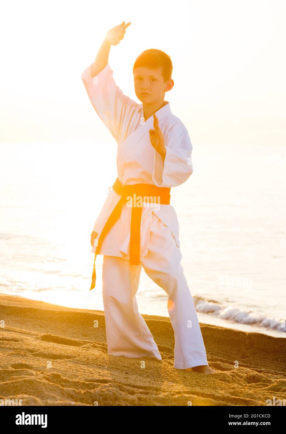 Teen boy karate kick hi-res stock photography and images - Alamy