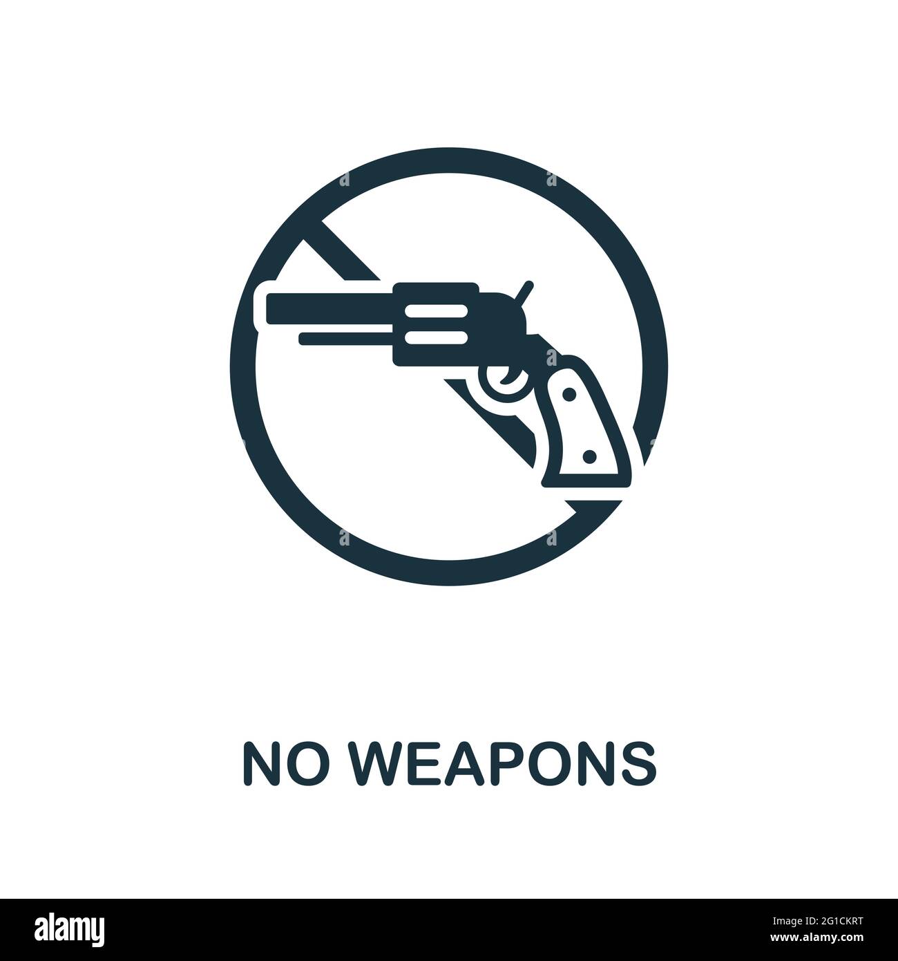 No Weapons icon. Monochrome simple element from civil rights collection ...