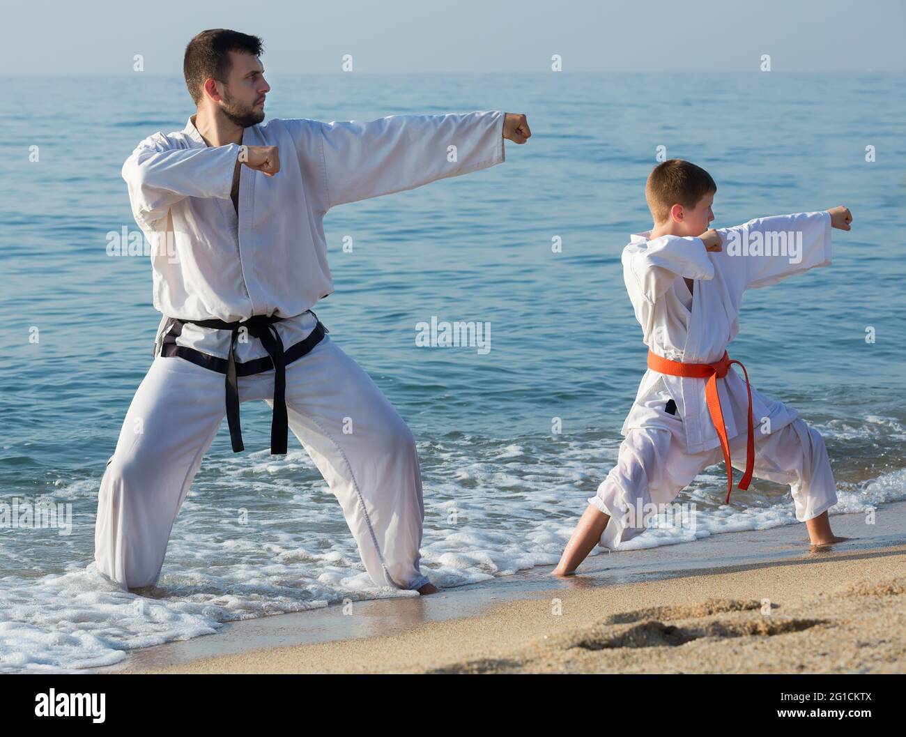 Karate on sunset beach hi-res stock photography and images - Alamy