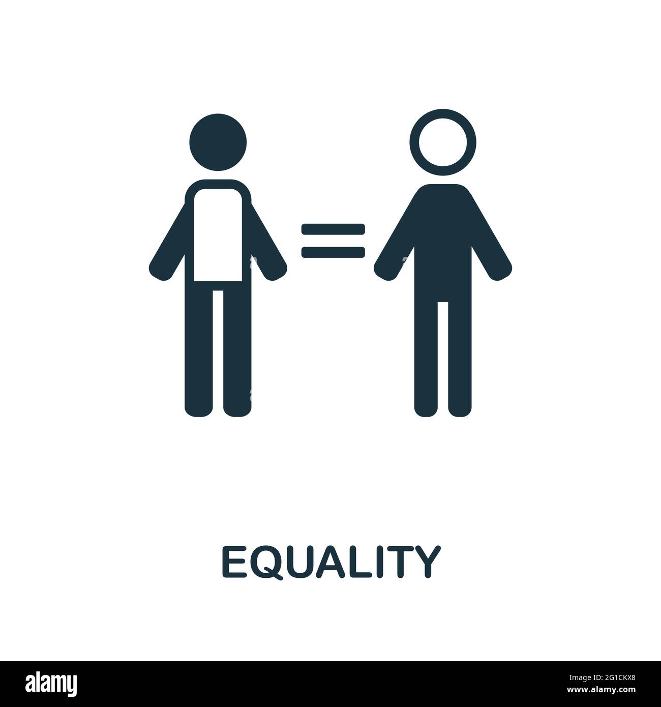 Equality icon. Monochrome simple element from civil rights collection. Creative Equality icon ...