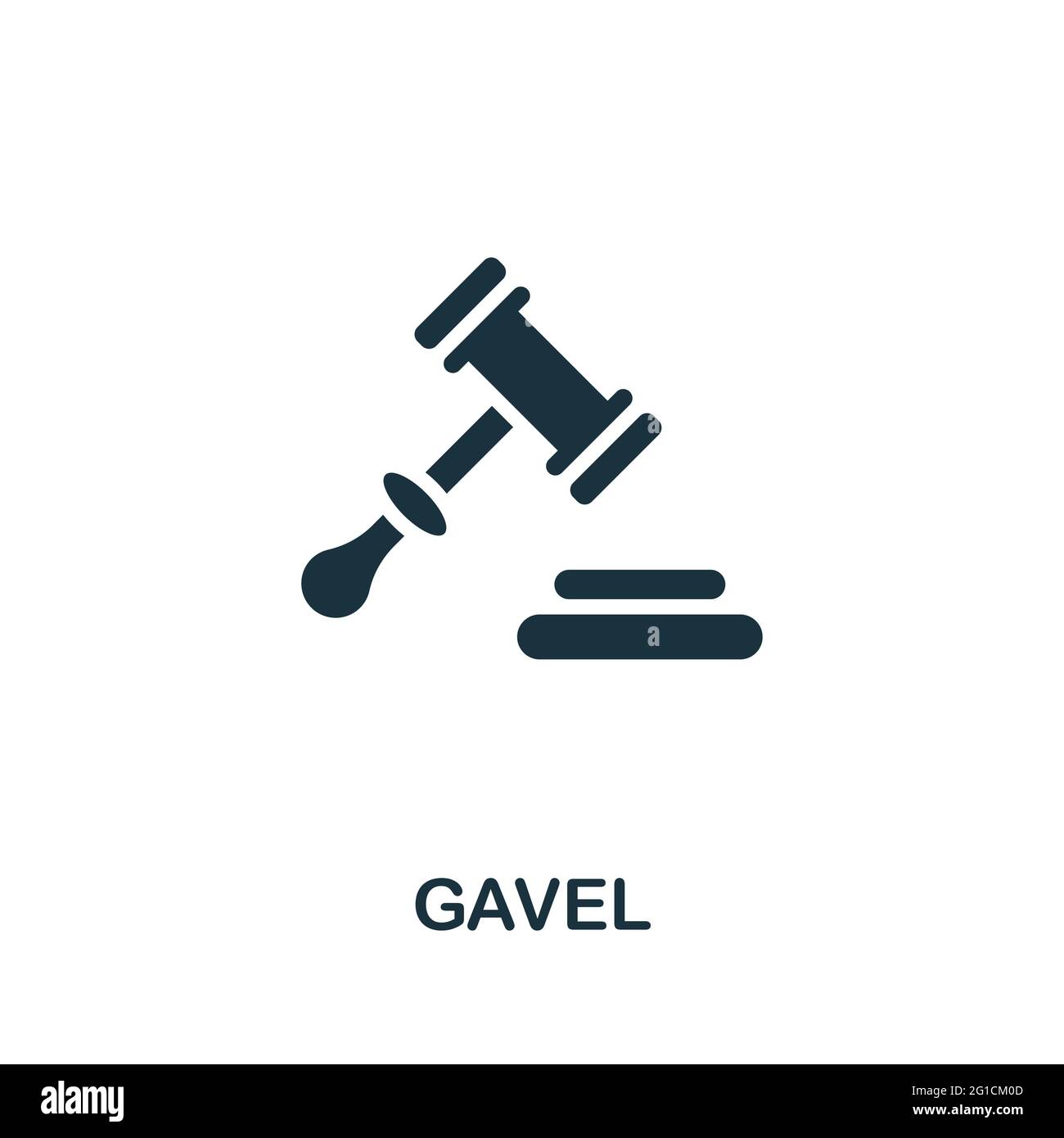 Gavel icon. Monochrome simple element from civil rights collection ...