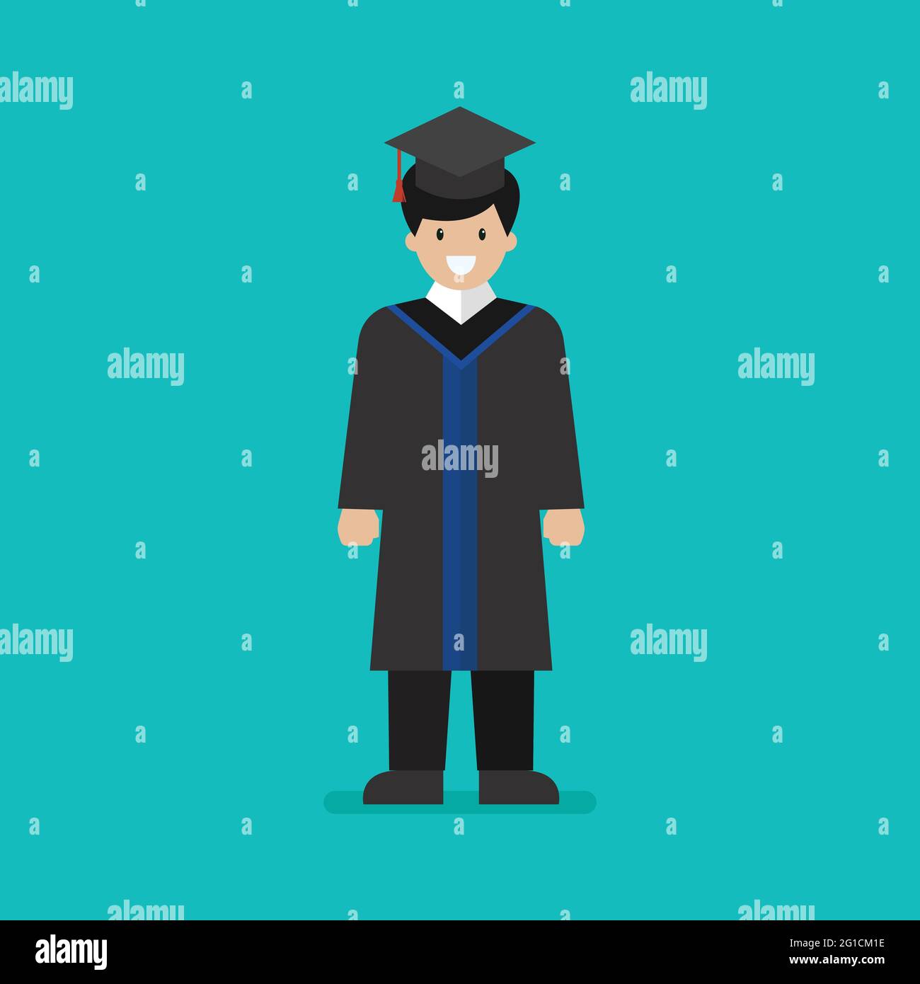 High school graduate flat style. Vector illustration Stock Vector Image ...