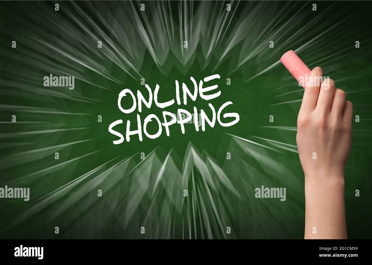 Hand drawing online shopping concept Stock Photo - Alamy