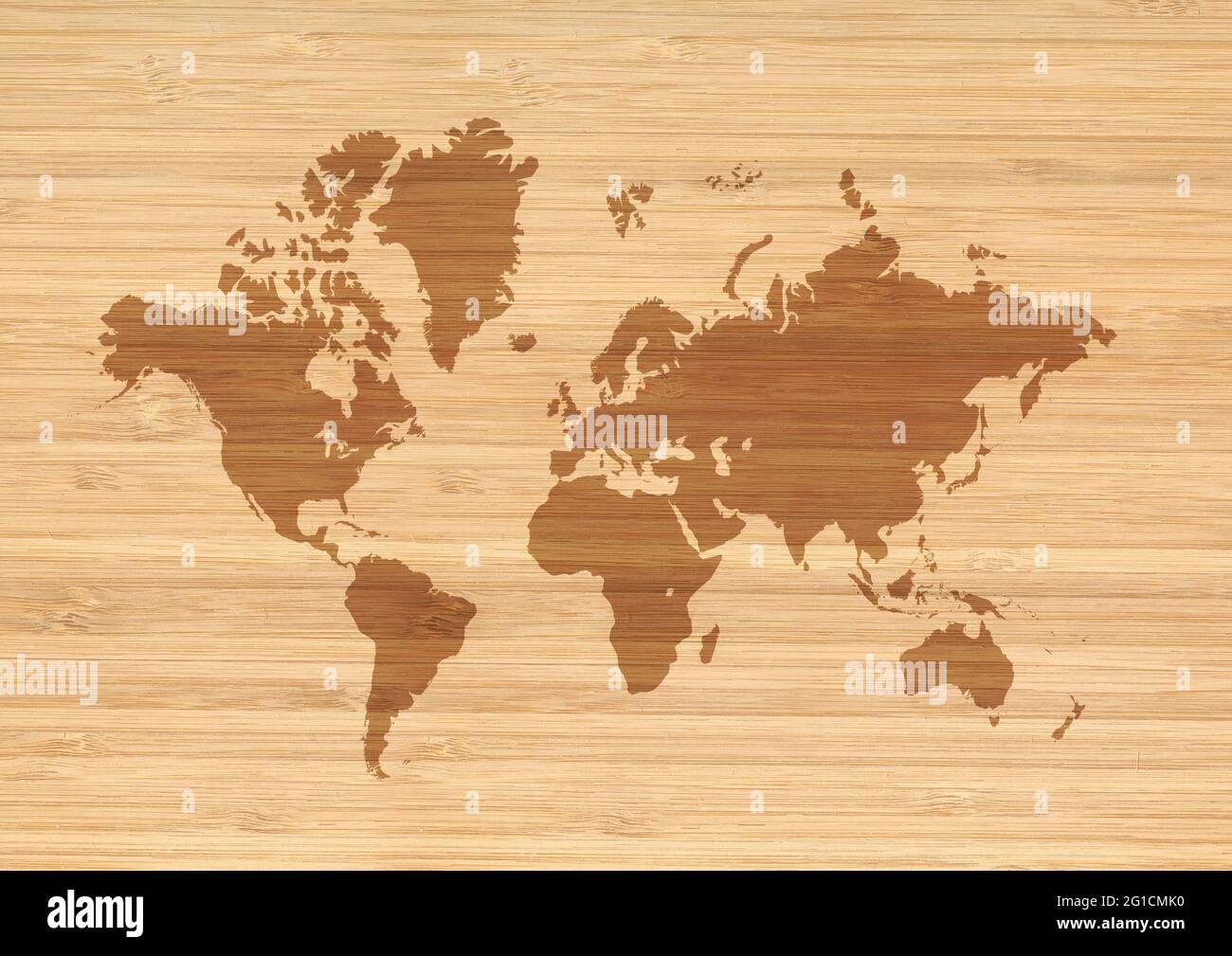 World map isolated on beige wooden wall background Stock Photo - Alamy