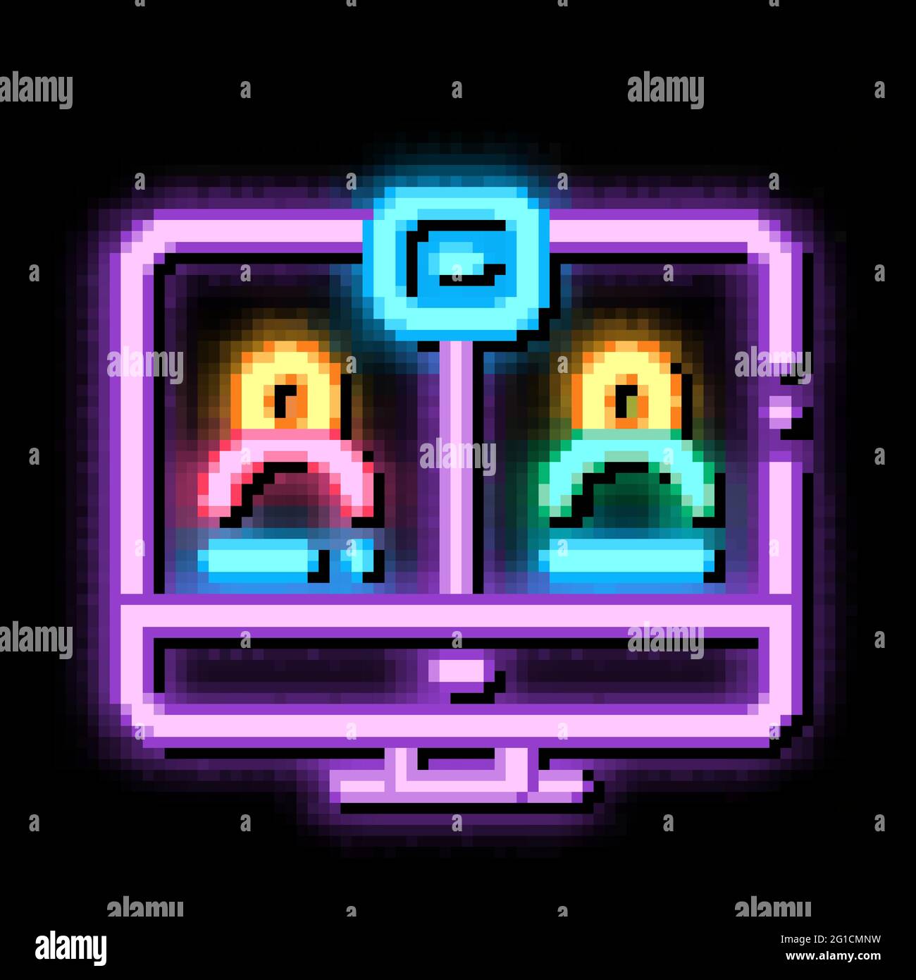 Video Conference neon glow icon illustration Stock Vector Image & Art ...