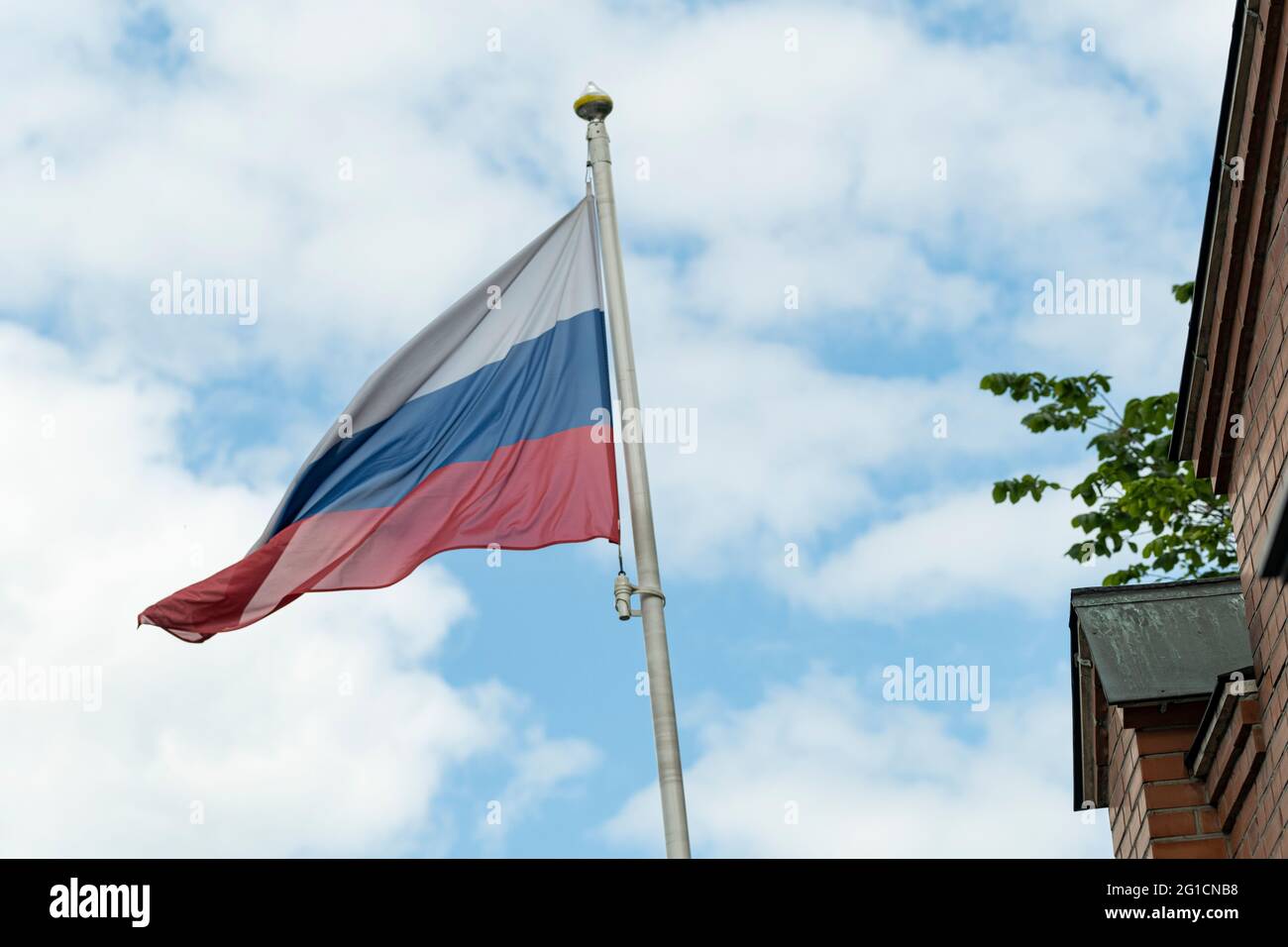 Russian flag waving in the wind Stock Photo - Alamy