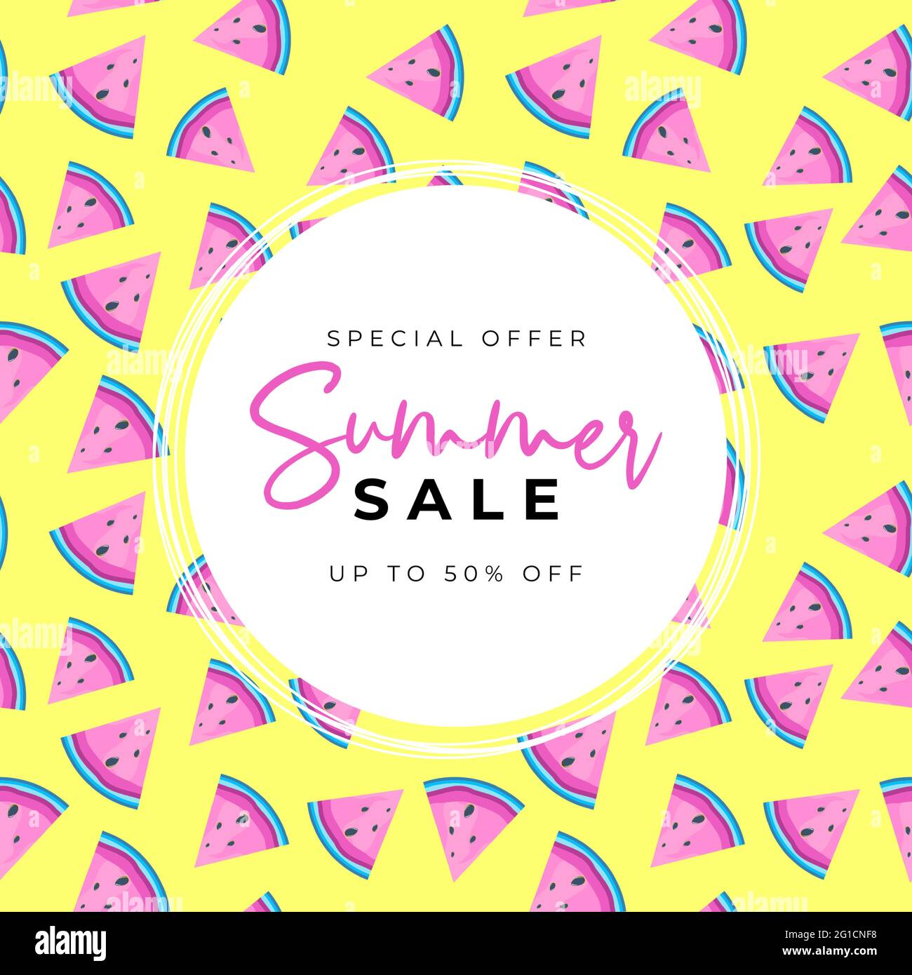 Summer Sale Background with watermelon pattern. Vector Illustration ...
