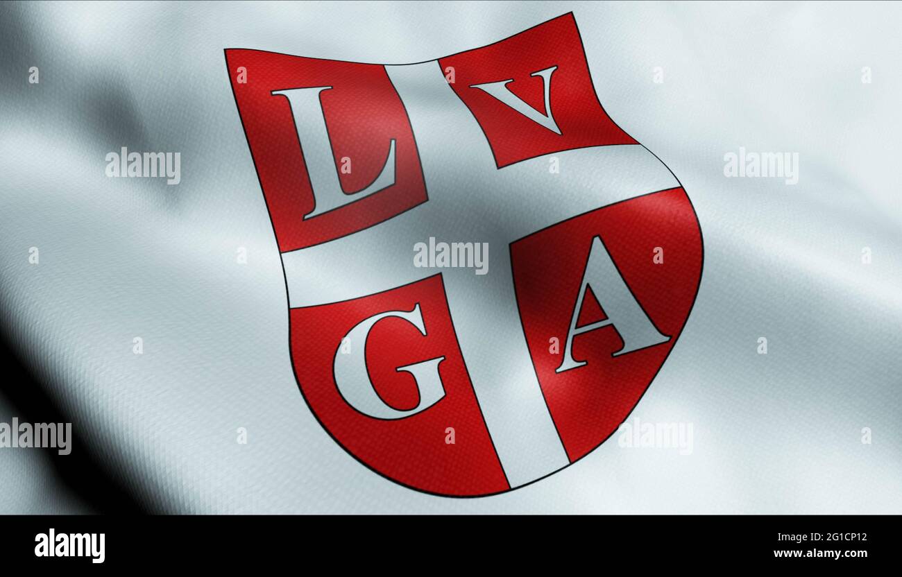 3D Illustration of a waving Switzerland region flag of Lugano Stock ...