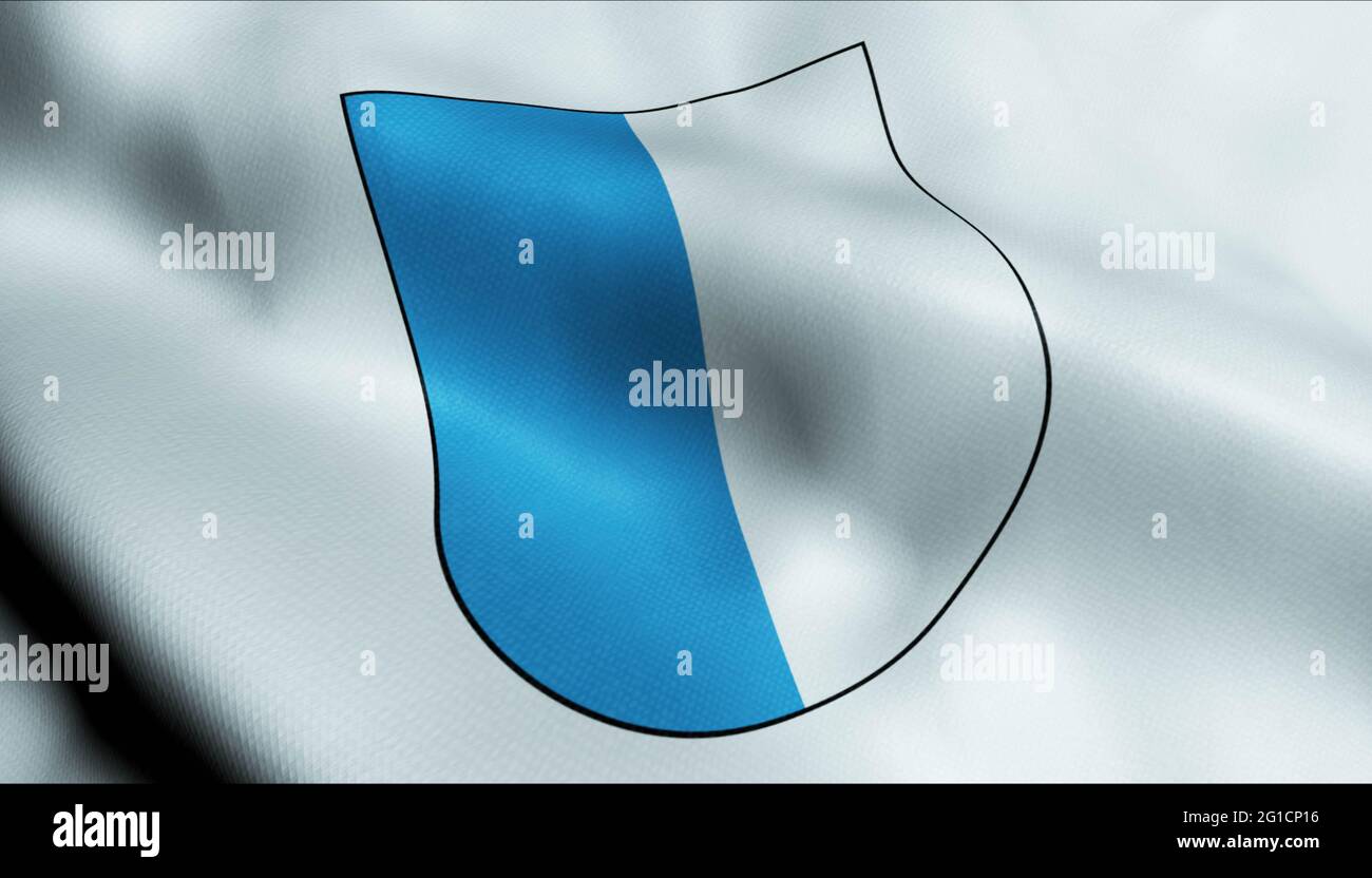 3D Illustration of a waving Switzerland region flag of Lucerne Stock ...