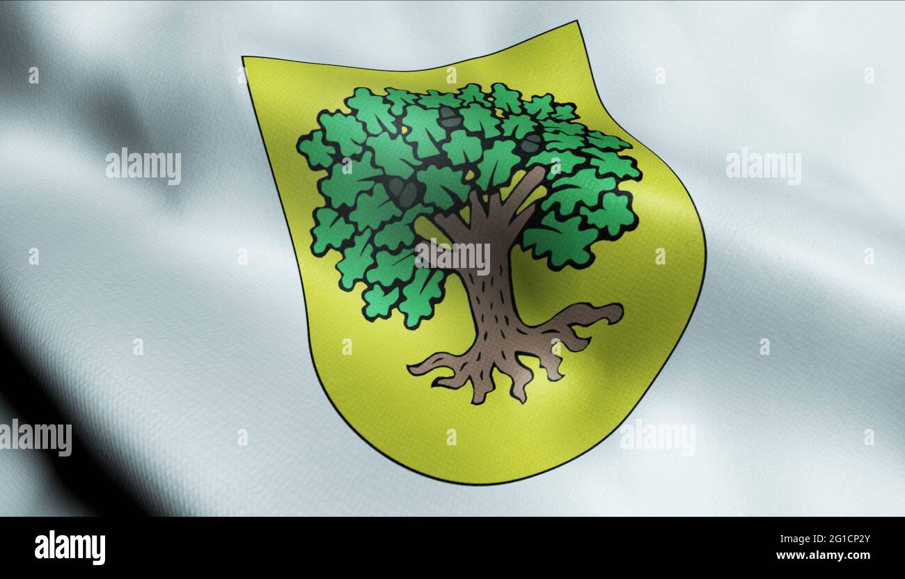 3D Illustration of a waving Switzerland region flag of Echallens Stock ...