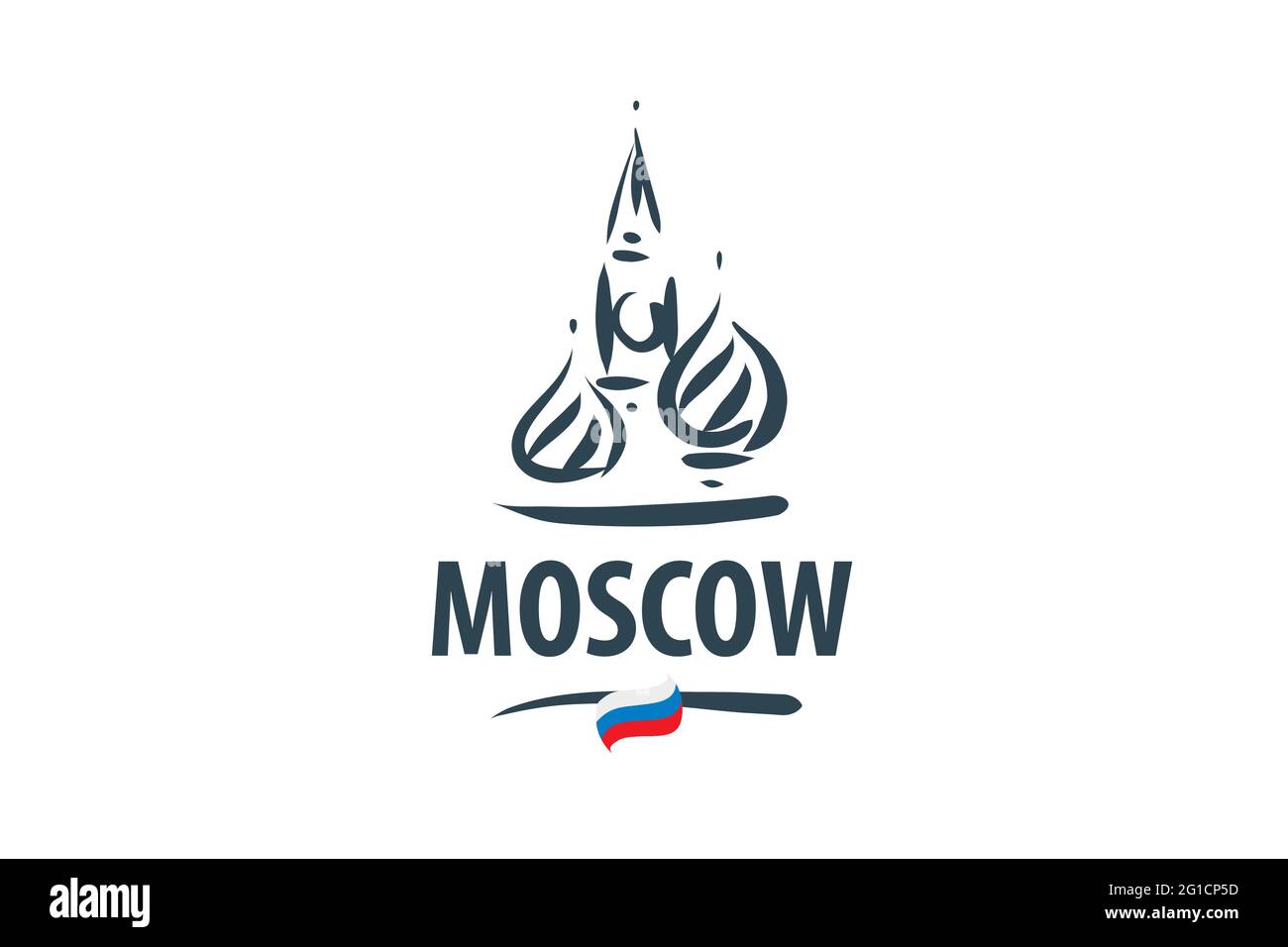 Vector Russia sign drawn by hand on a white background Stock Vector ...