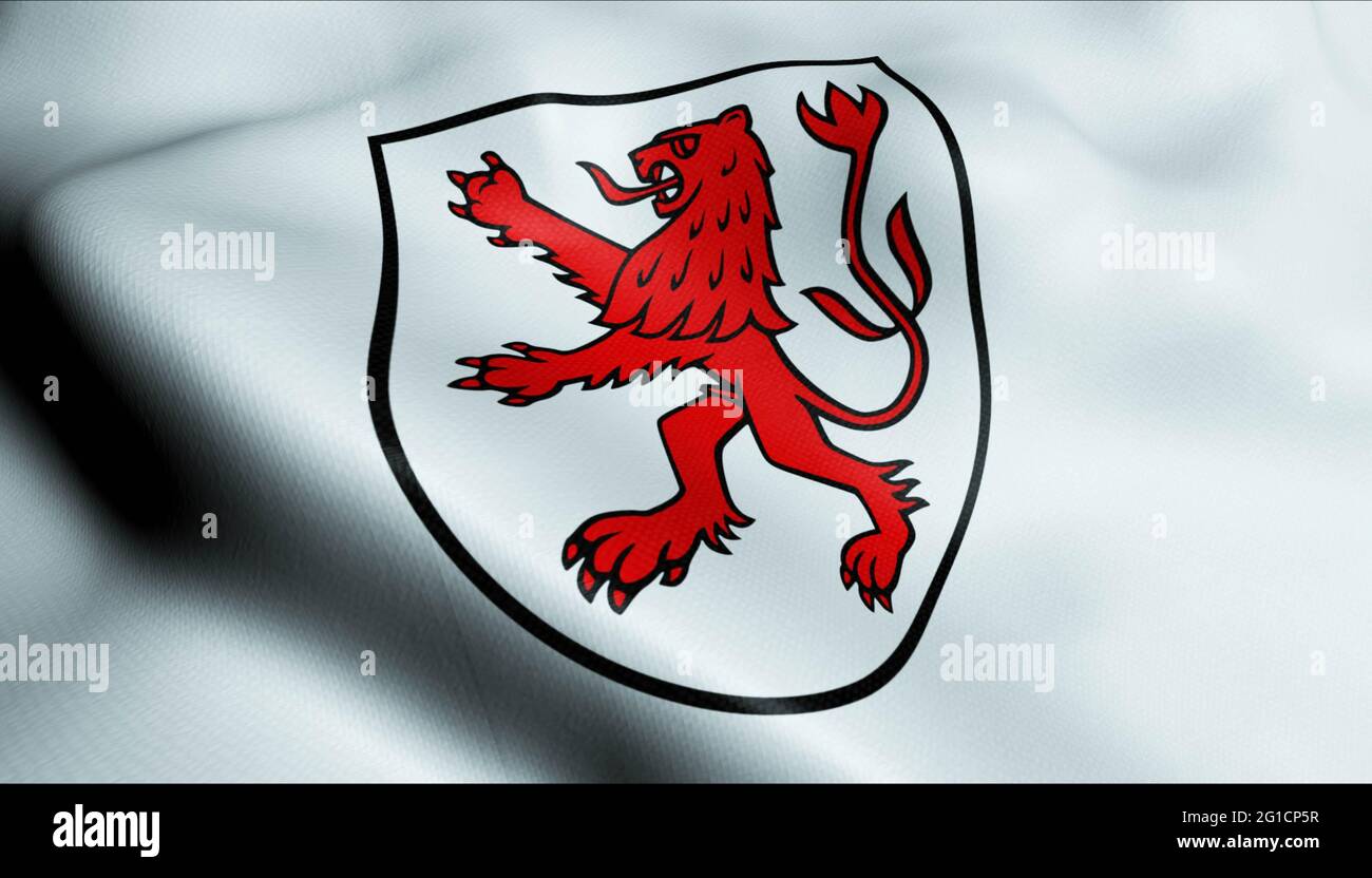 3D Illustration of a waving Switzerland region flag of Bremgarten Stock ...