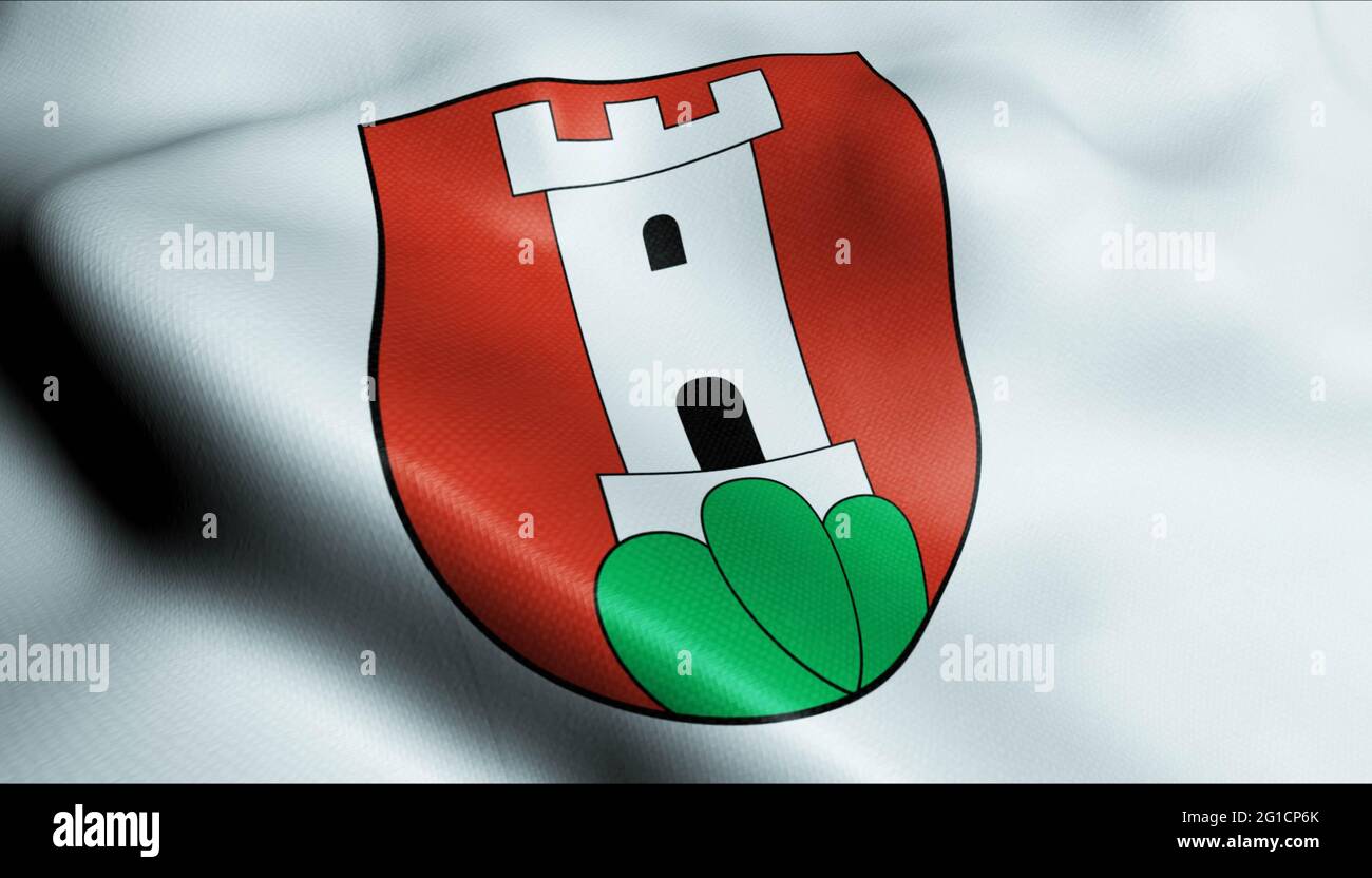 3D Illustration of a waving Switzerland region flag of Arth Stock Photo ...