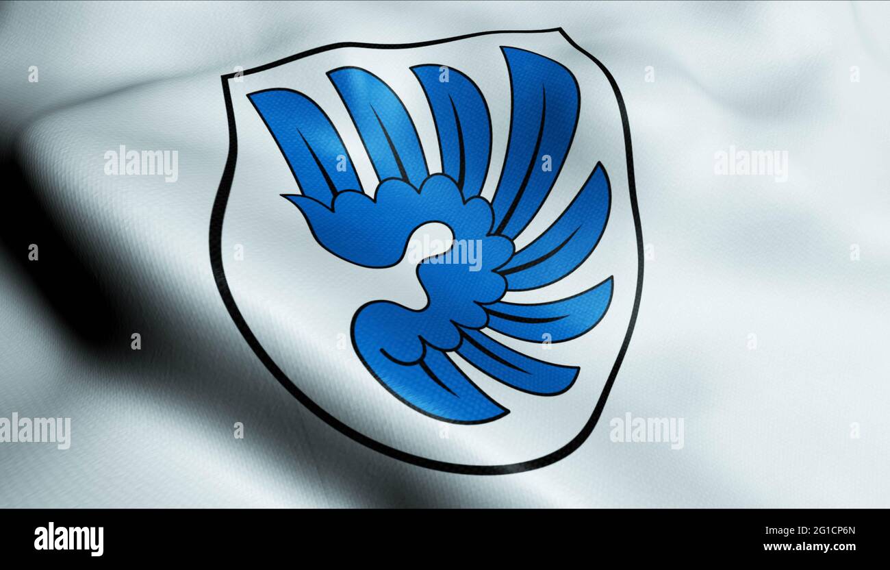 3D Illustration of a waving Switzerland region flag of Arlesheim Stock ...
