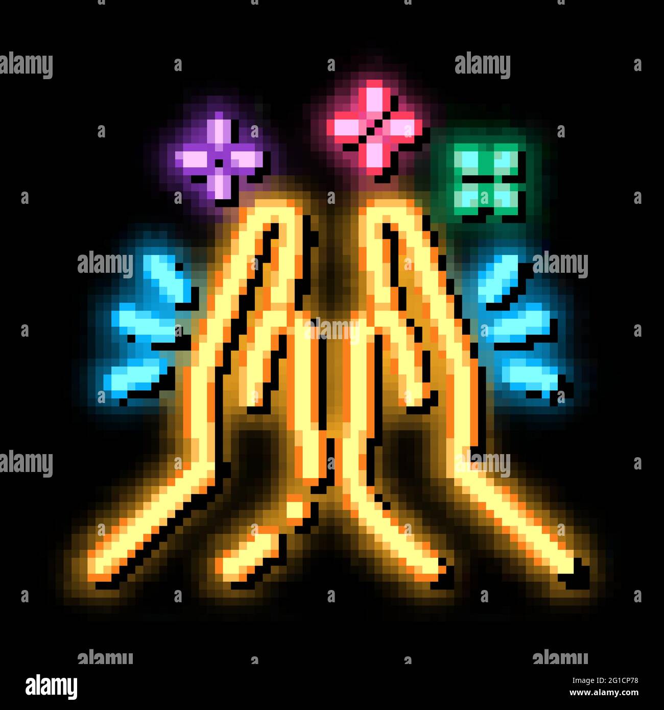 Hand Clapping neon glow icon illustration Stock Vector Image & Art - Alamy