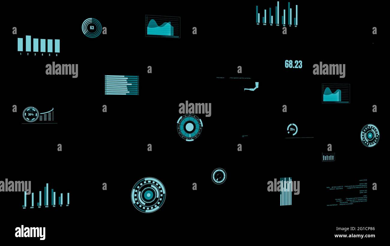 Visionary industry data dashboard presenting machine status . 3D ...