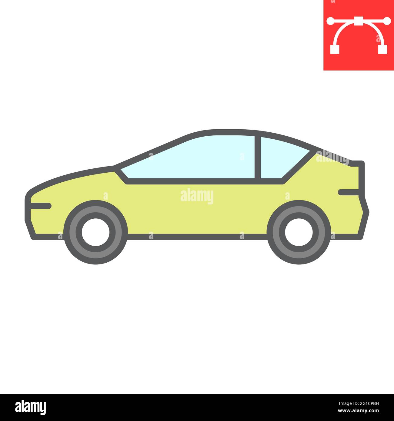 Car color line icon, transportation and vehicle, automobile vector icon ...
