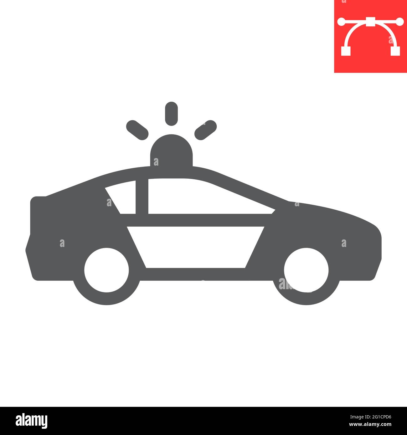 Police car glyph icon, transportation and vehicle, police vector icon ...
