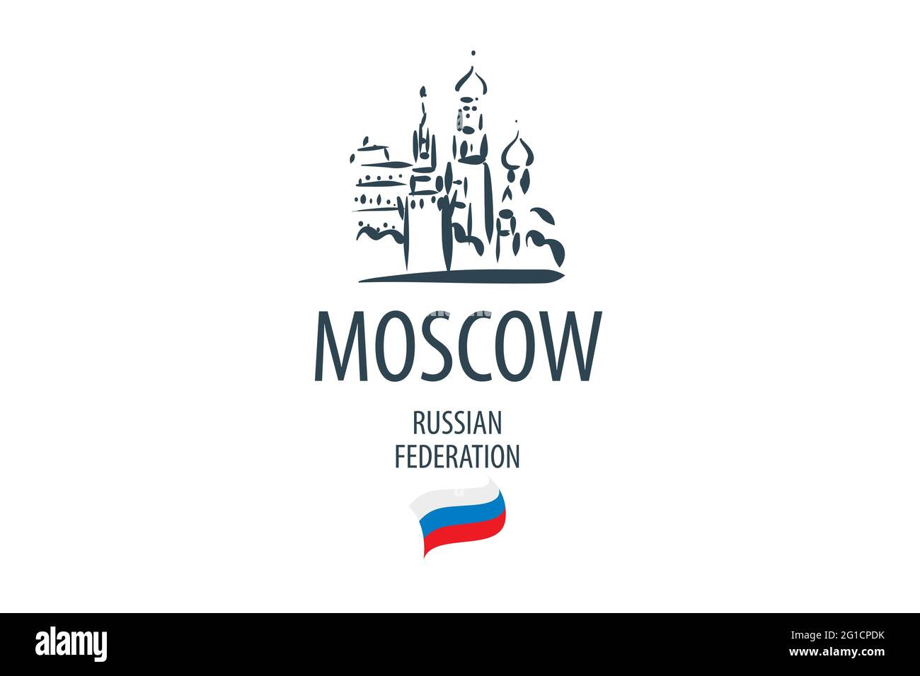 Vector Russia sign drawn by hand on a white background Stock Vector ...