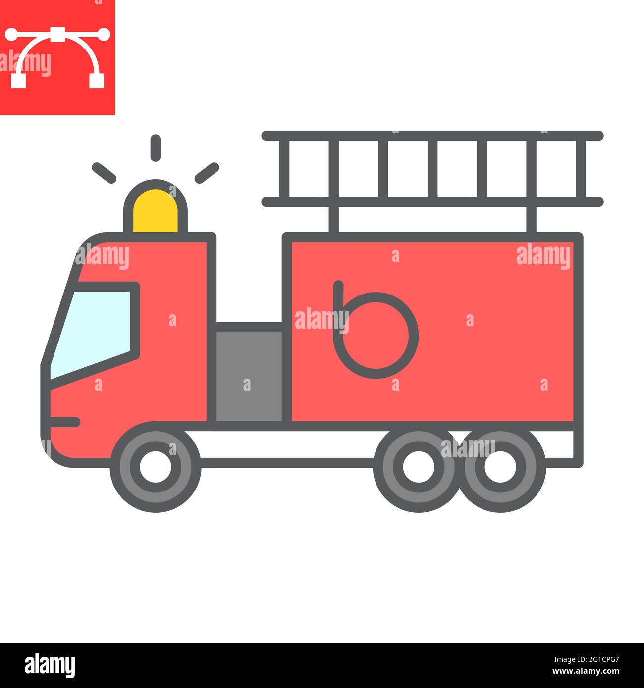 Red Fire Truck Outline