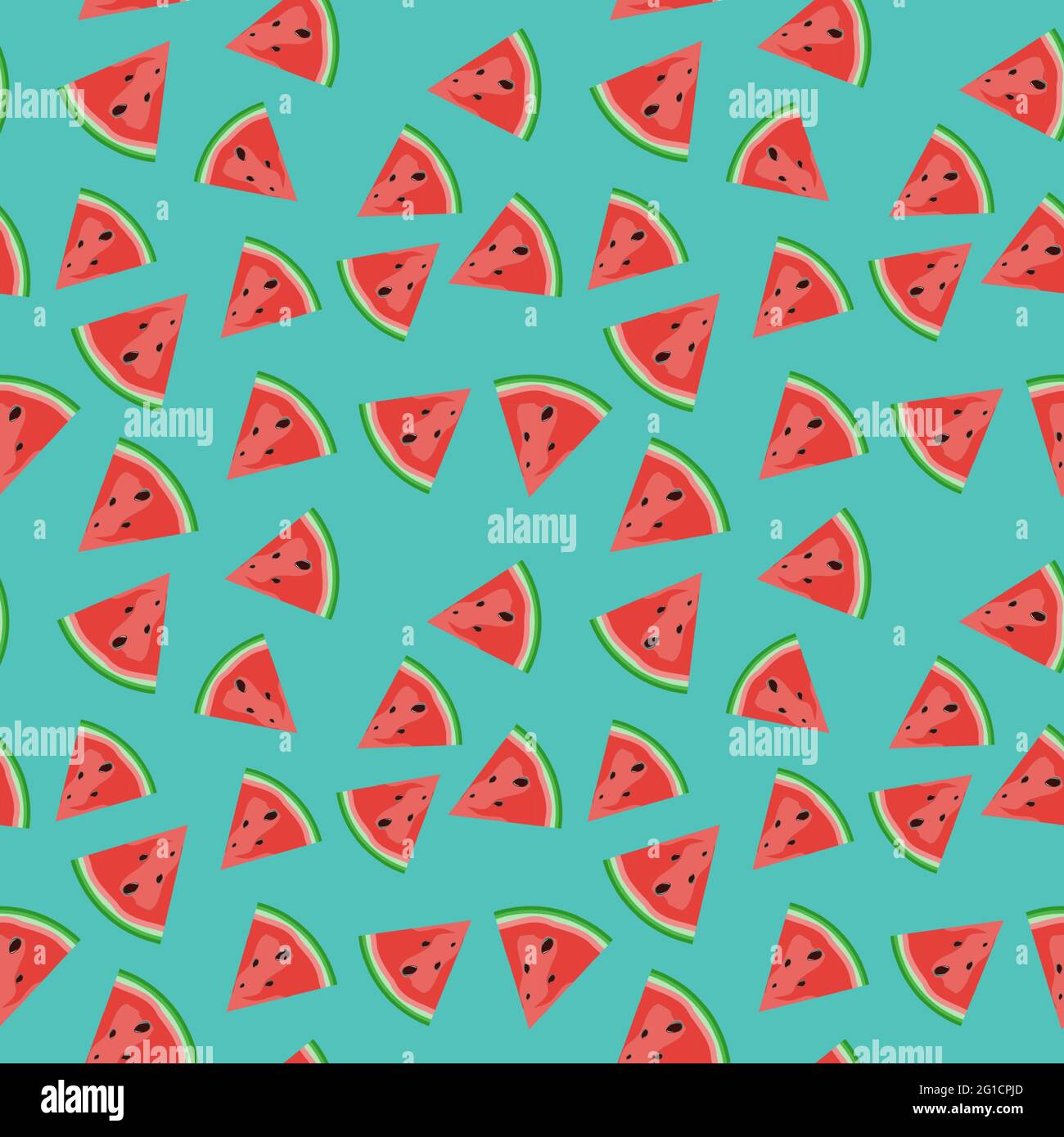 Summer Flat Seamless pattern Background with watermelon. Vector ...