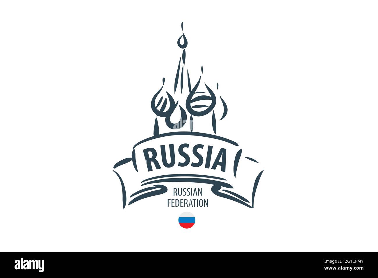 Vector Russia sign drawn by hand on a white background Stock Vector ...