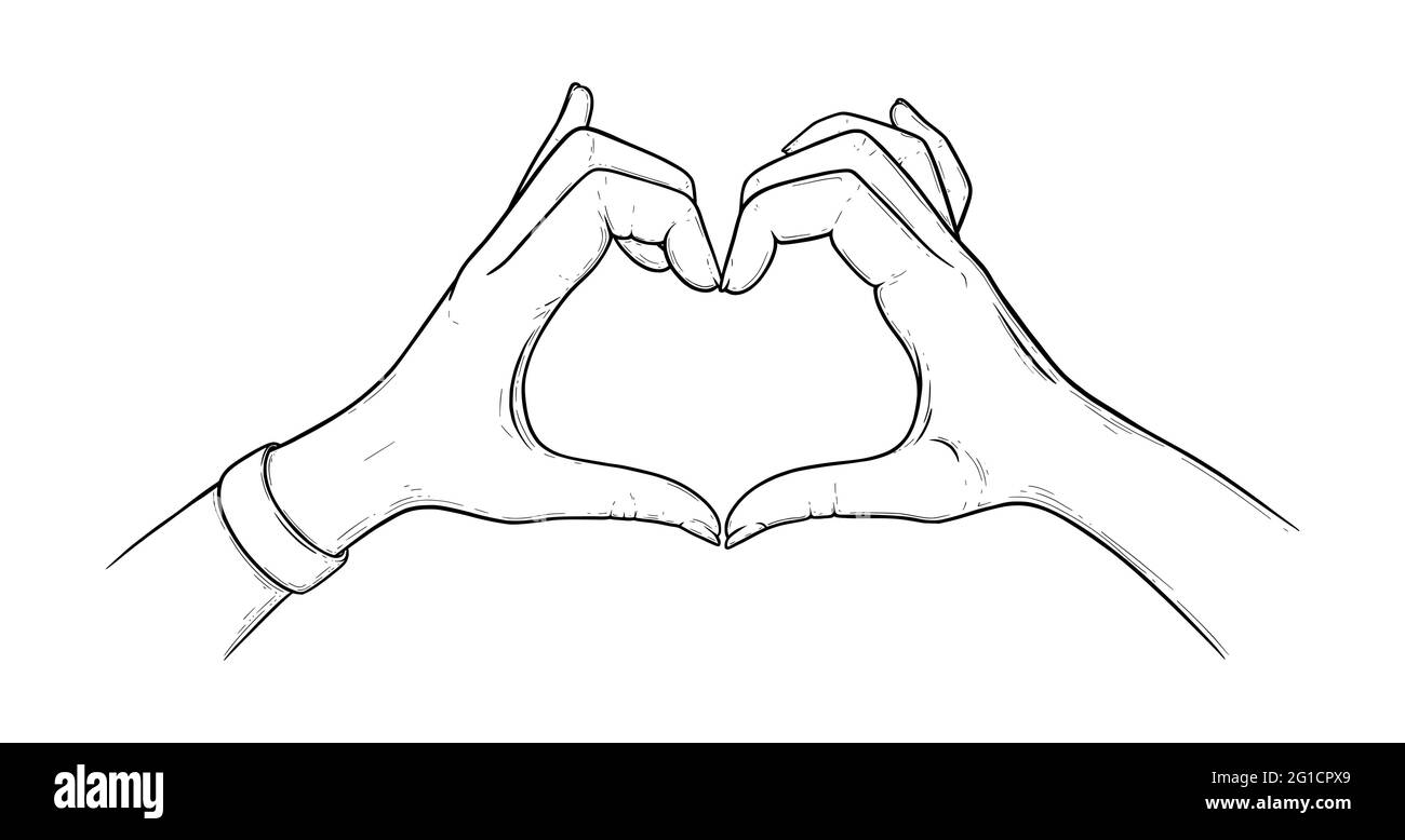 Love sign with two hands. Hand gesture of romance and care isolated in ...