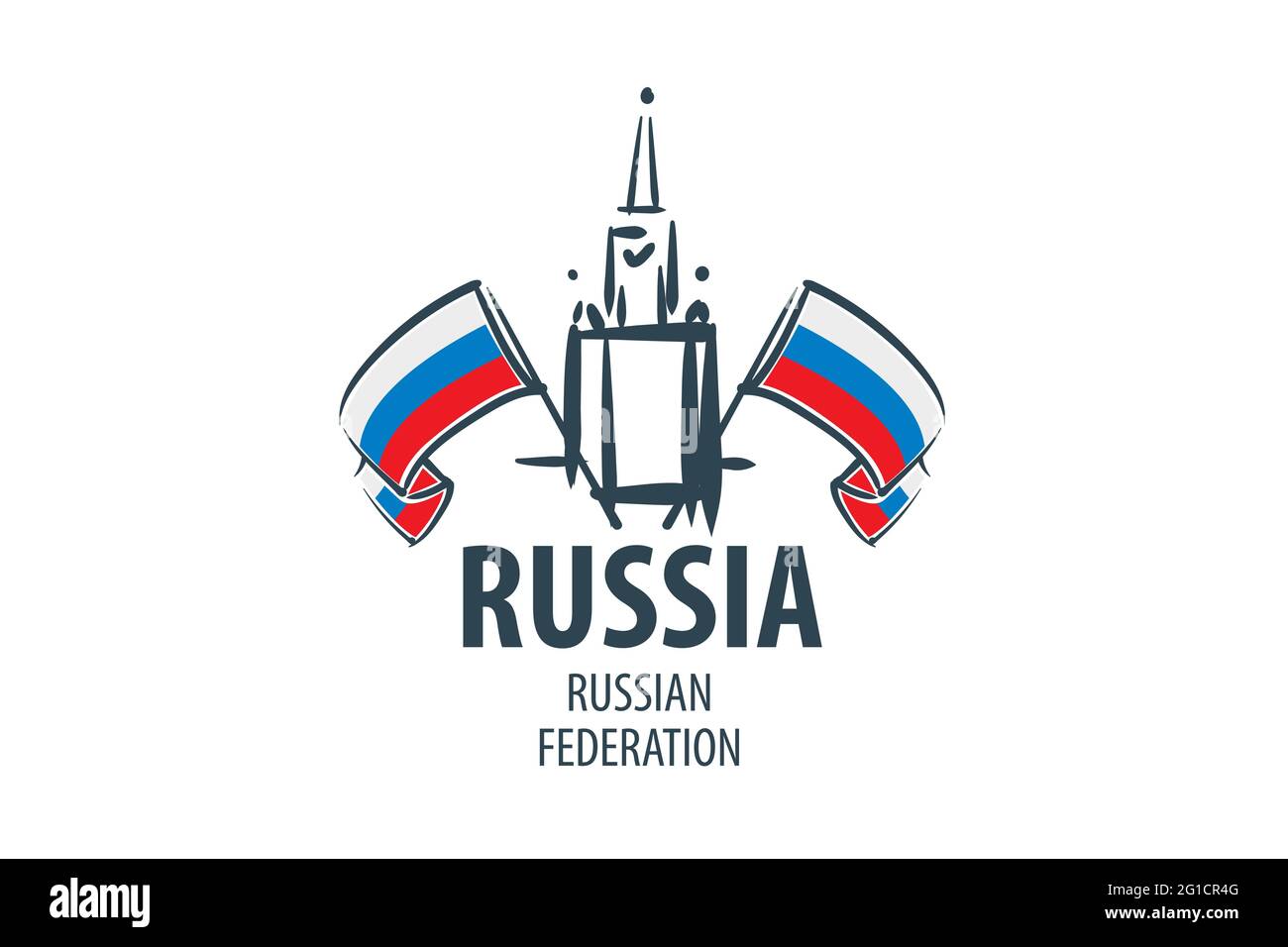 Vector Russia sign drawn by hand on a white background Stock Vector ...