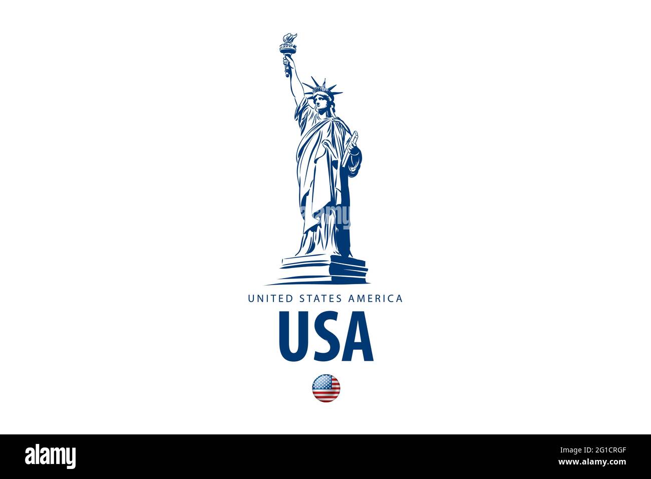 Vector icon of the Statue of Liberty of the United States Stock Vector ...