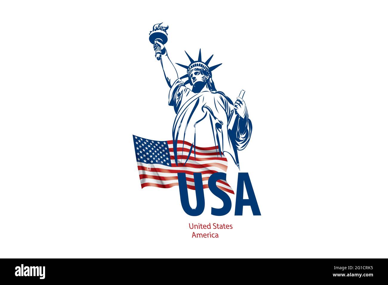 Vector icon of the Statue of Liberty of the United States Stock Vector ...