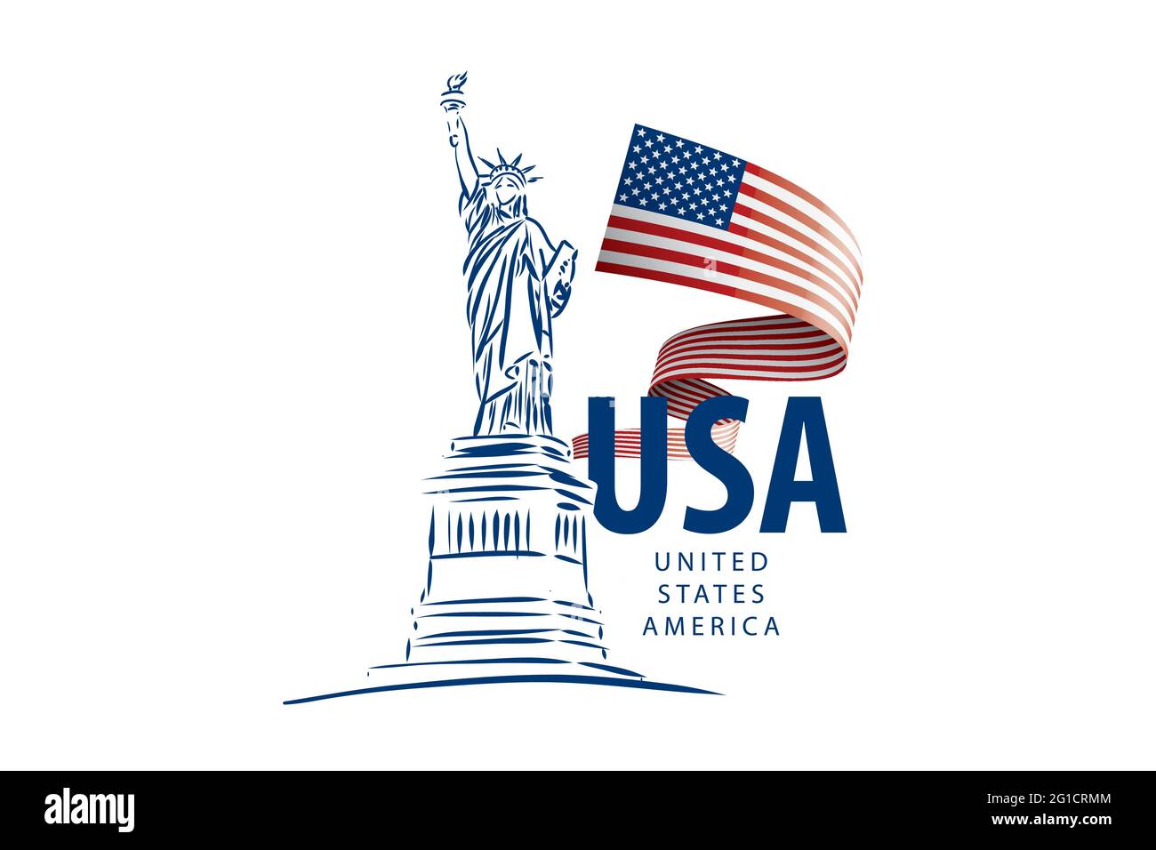 Vector icon of the Statue of Liberty of the United States Stock Vector ...