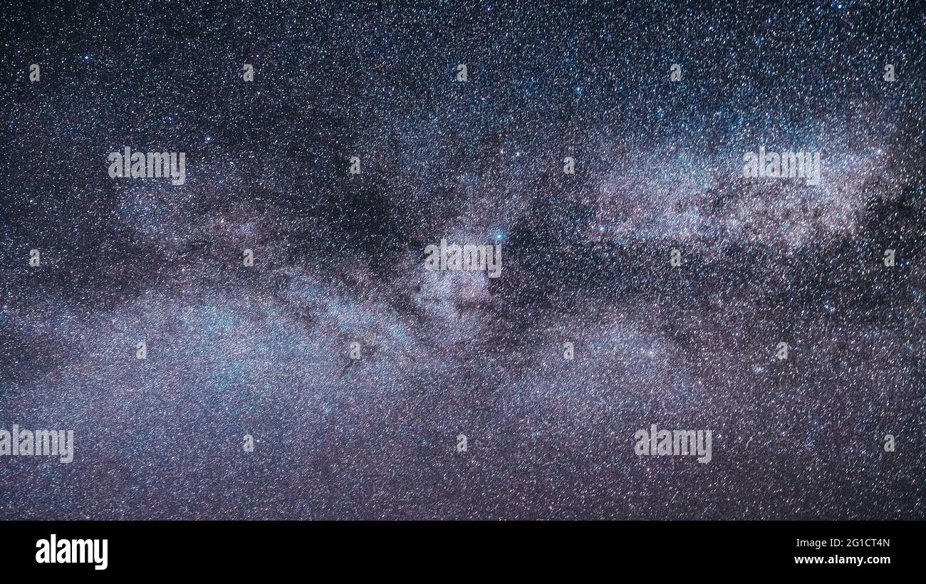 Real Night Sky Stars With Milky Way Galaxy. Natural Starry Sky ...