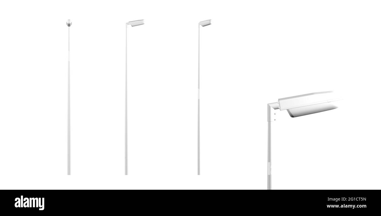 Street lamp mockup isolated on a white background - 3D render Stock ...