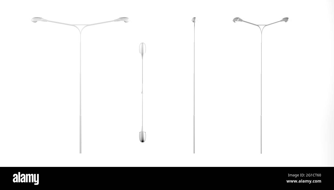 Street lamp mockup isolated on a white background - 3D render Stock ...