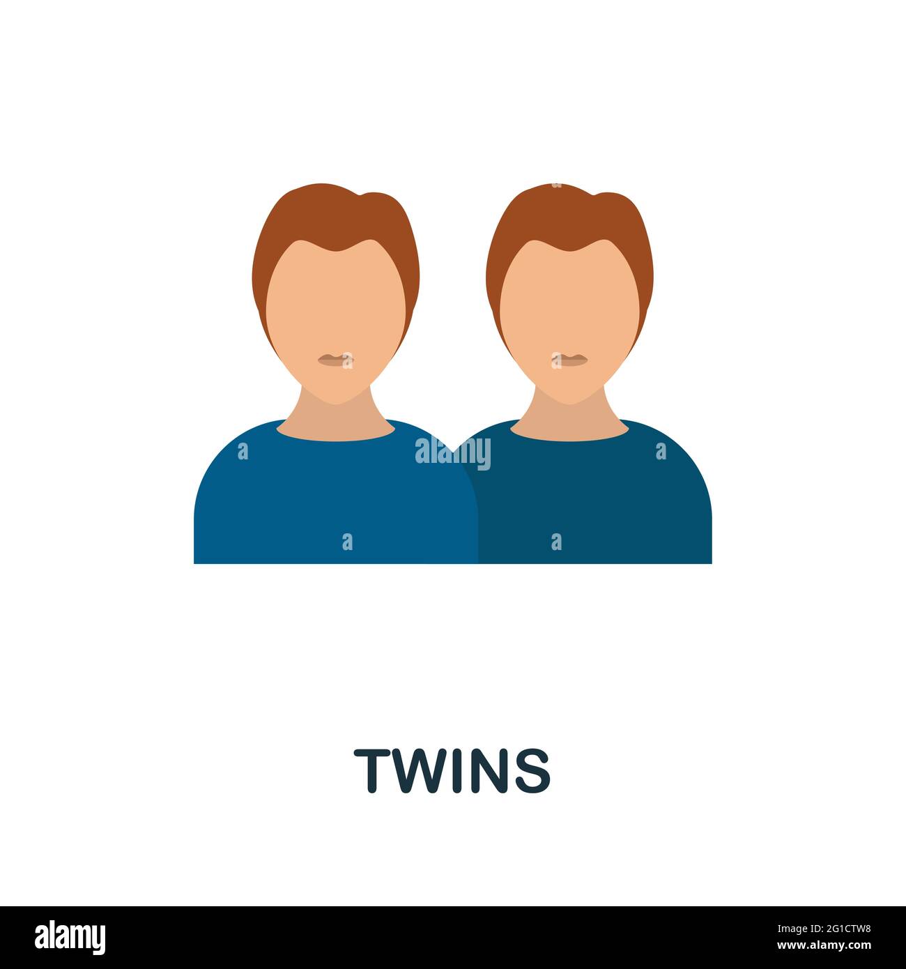 Twins icon. Flat sign element from child adoption collection. Creative ...