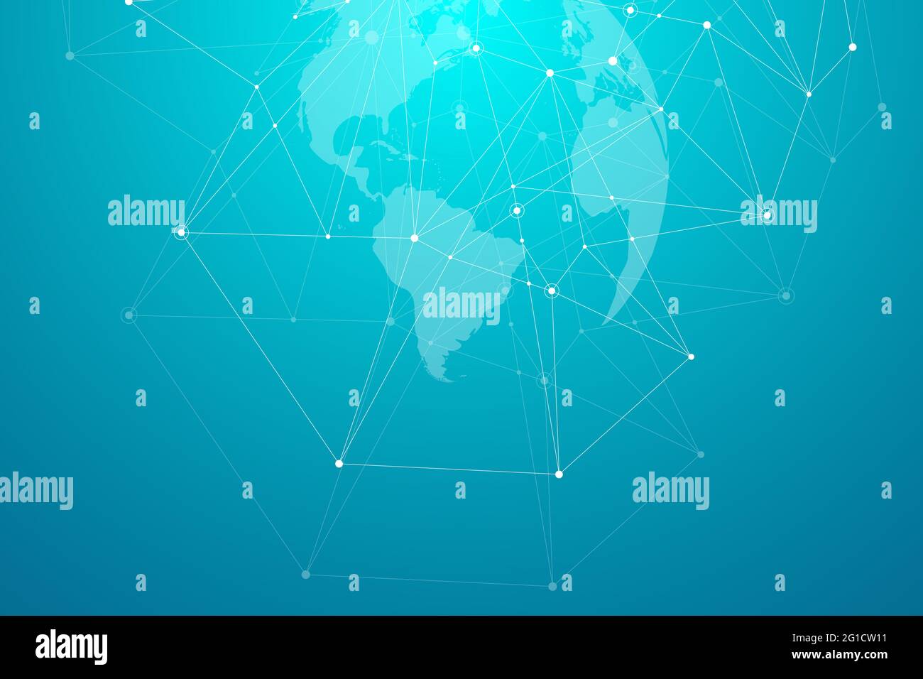 Global network connections with points and lines. Wireframe background ...