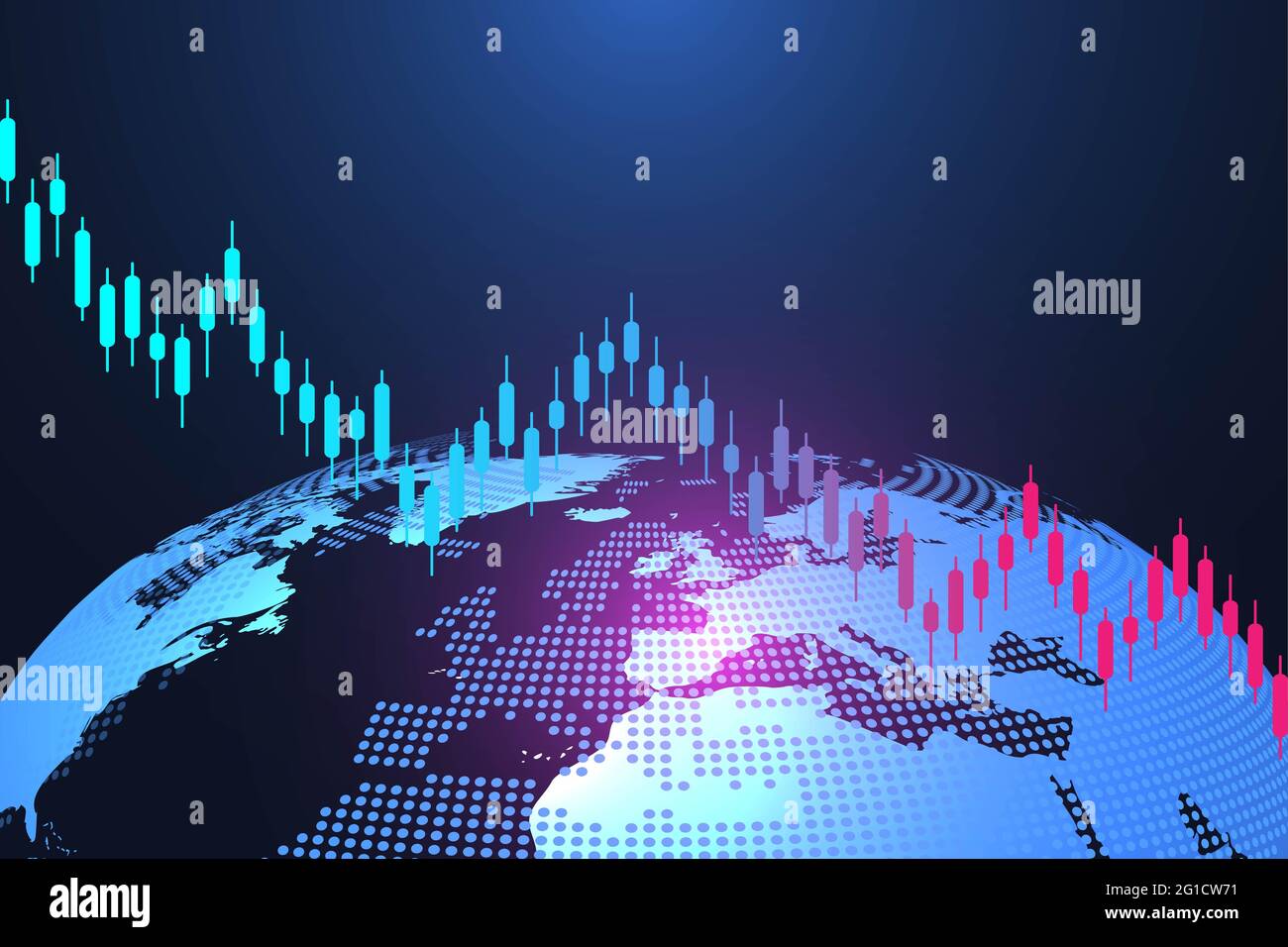 Stock market or forex trading business graph chart for financial ...