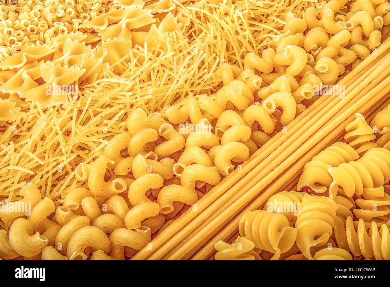 Background of raw pasta Stock Photo - Alamy